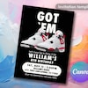 Blue Sneaker Ball Invitation Silver and Any Background Birthday Party ...