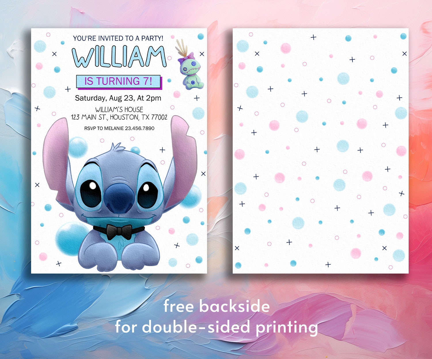 Printable Editable Stitch Invitation, Lilo and Stitch Birthday Invite ...
