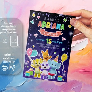 Printable Editable Word Party Invitation, Words Party Birthday Invite ...