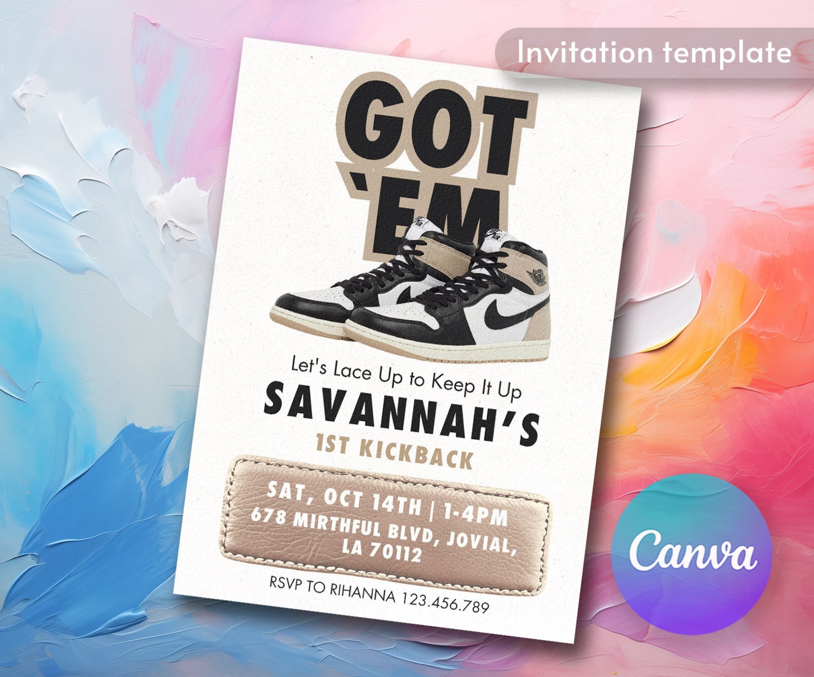 Printable Birthday Invitation, Boy Girl Birthday Invite, Editable Blue ...