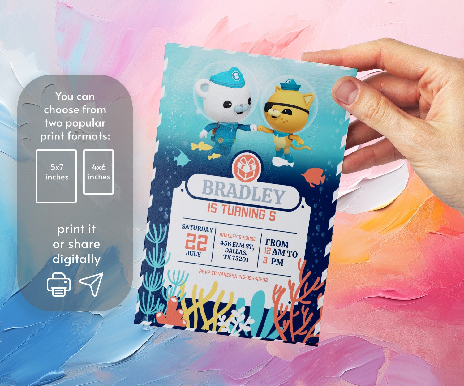 Octonauts Invitation, Printable Editable Birthday Invite, Captain ...
