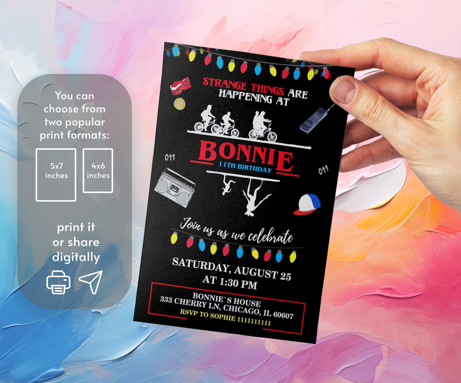 Personalized Printable Boy Girl Birthday Invitation Strange Things ...