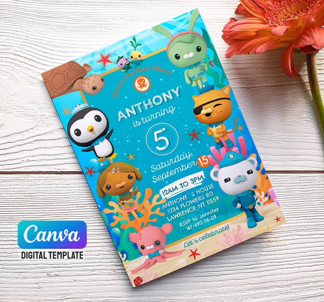 Octonauts Invitation, Printable Editable Birthday Invite, Captain ...