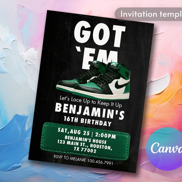 Sneaker Invitation - Etsy