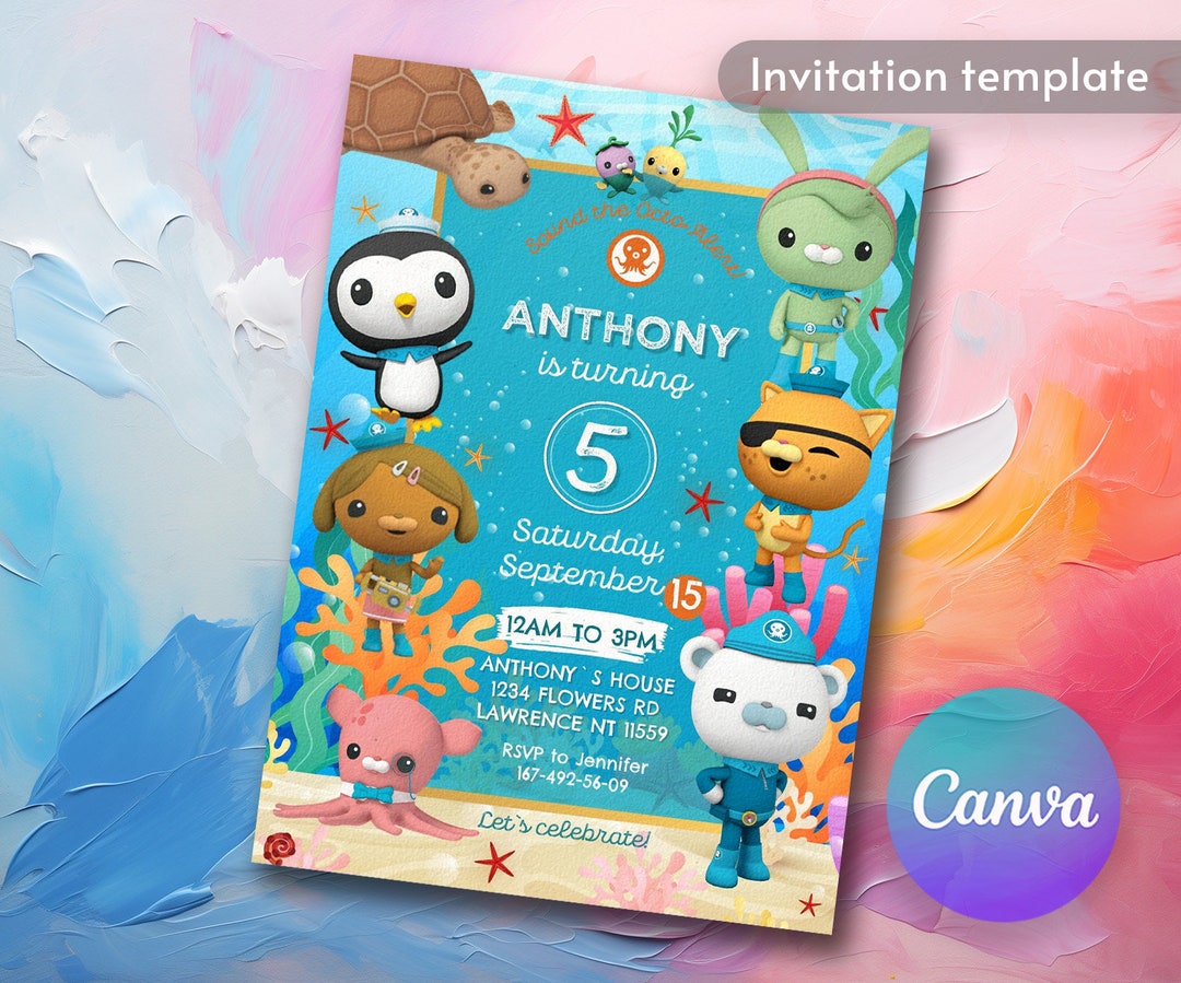 Octonauts Invitation, Printable Editable Birthday Invite, Captain ...