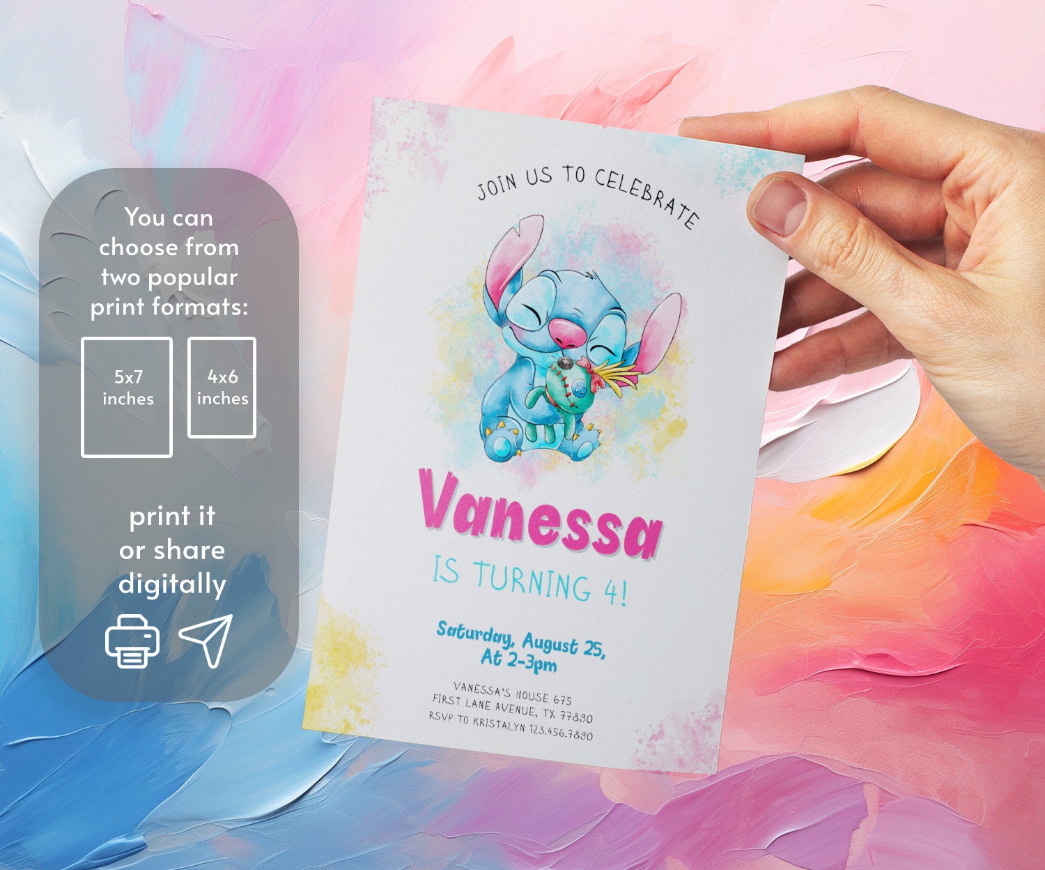 Printable Editable Stitch Invitation, Lilo and Stitch Birthday Invite ...