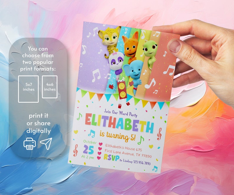 Printable Editable Word Party Invitation, Words Party Birthday Invite ...