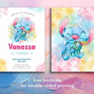 Printable Editable Stitch Invitation, Lilo and Stitch Birthday Invite ...