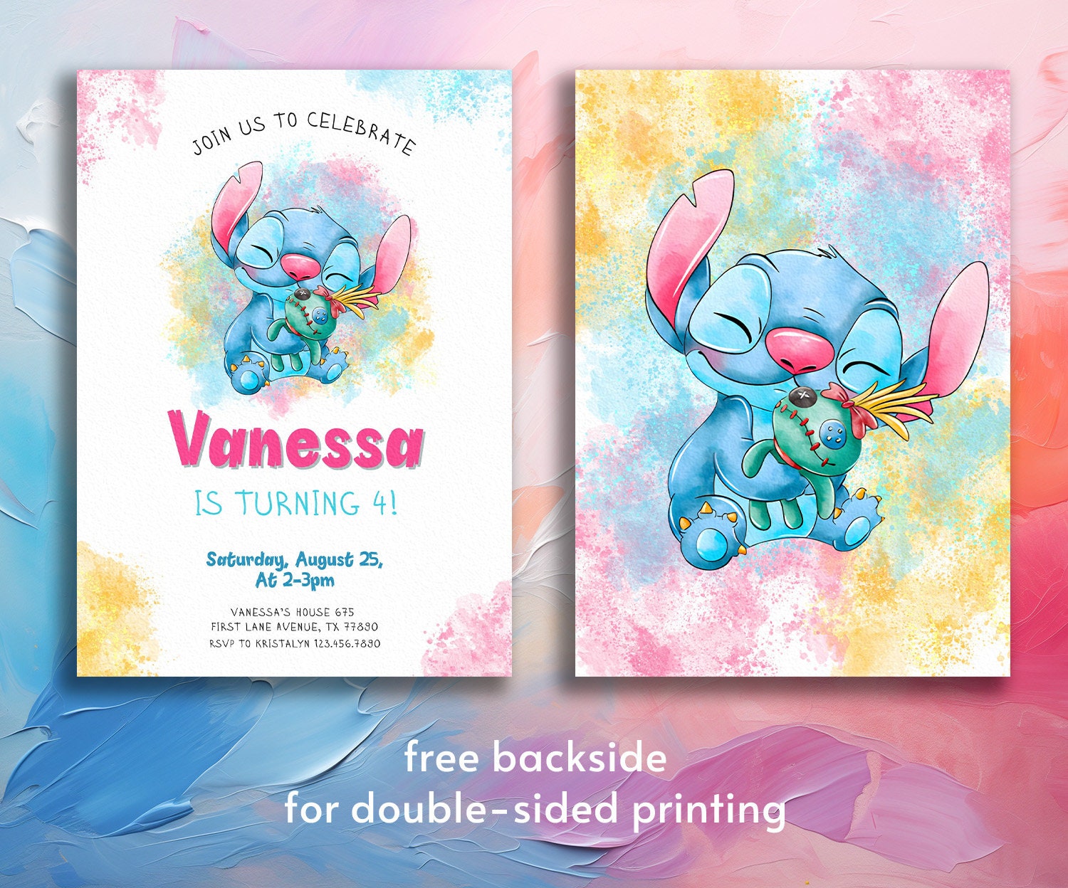 Printable Editable Stitch Invitation, Lilo and Stitch Birthday Invite ...