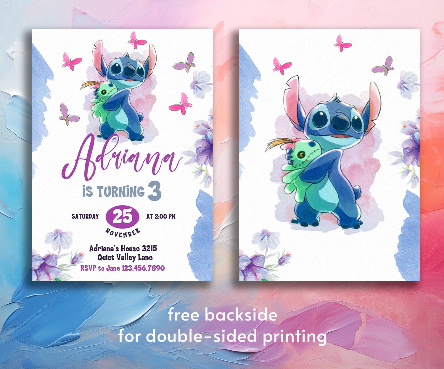 Printable Editable Stitch Invitation, Lilo and Stitch Birthday Invite ...