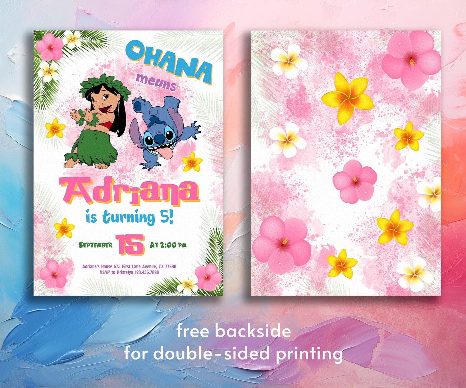 Printable Editable Stitch Invitation, Lilo and Stitch Birthday Invite ...