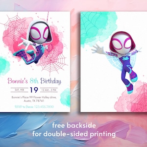 Gwen Birthday Invitation, Spider-verse Girl Birthday Invite, Editable ...