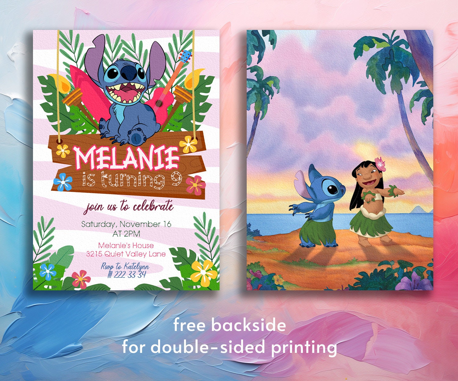 Printable Editable Stitch Invitation, Lilo and Stitch Birthday Invite ...