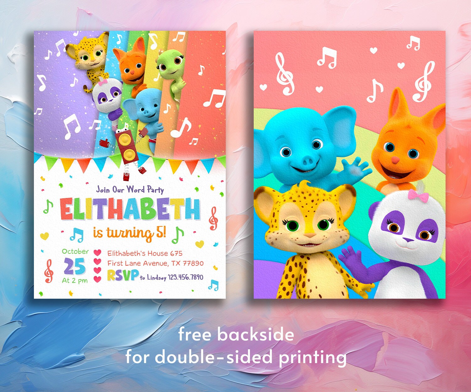 Printable Editable Word Party Invitation, Words Party Birthday Invite ...