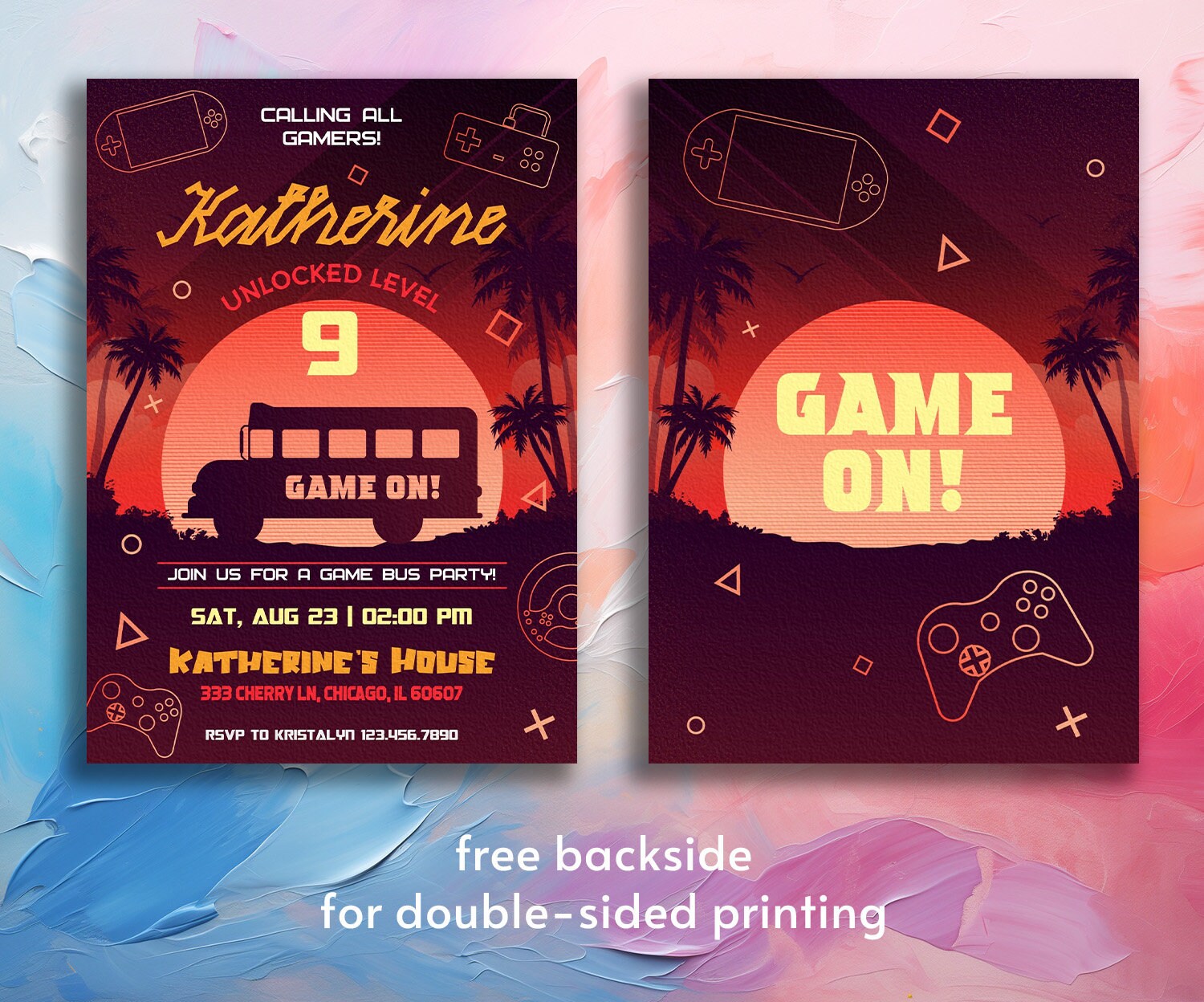 Game Bus Invite, Gaming Birthday Invitation, Game Invitation, Gamebus ...
