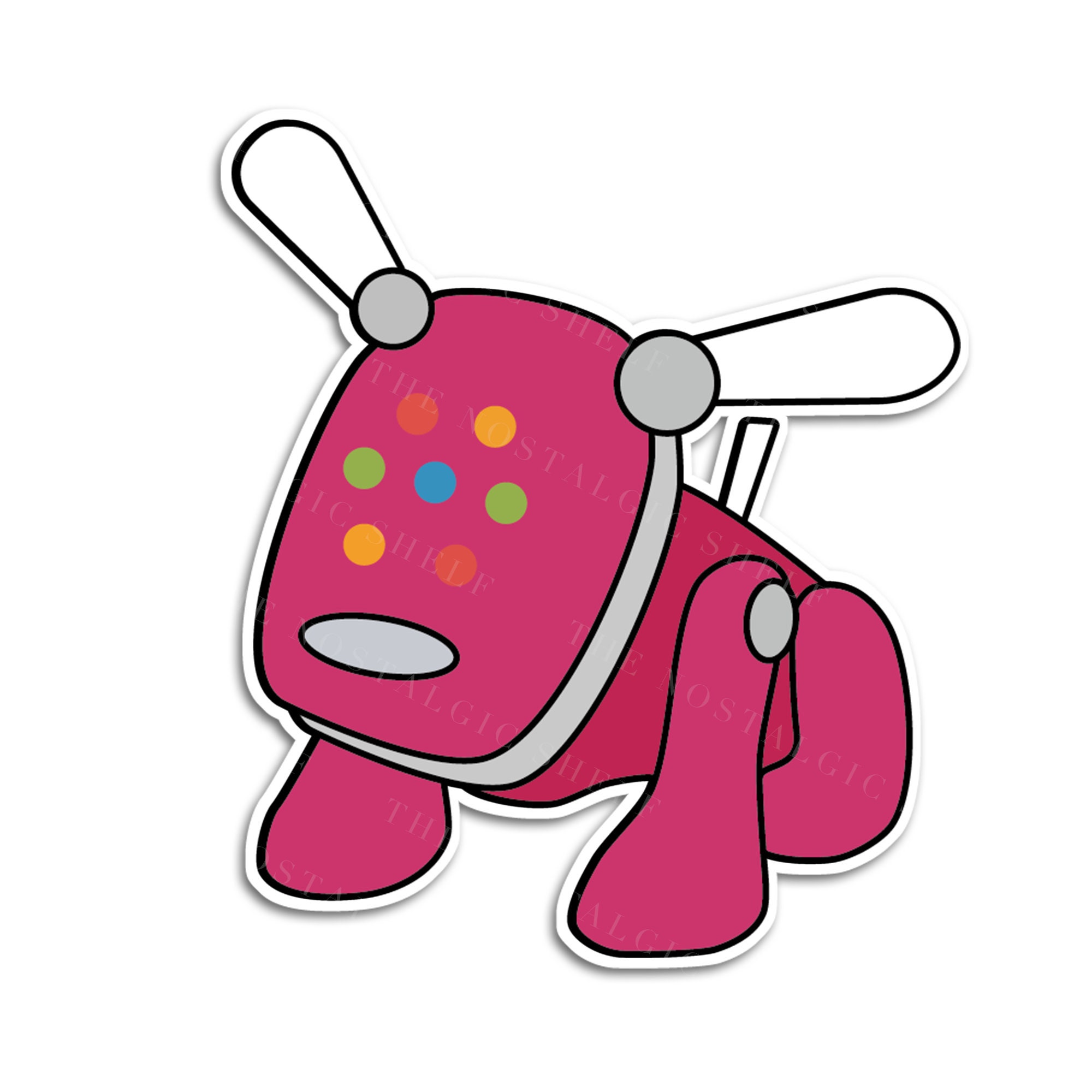 Nostalgic Robot Dog Sticker - Etsy