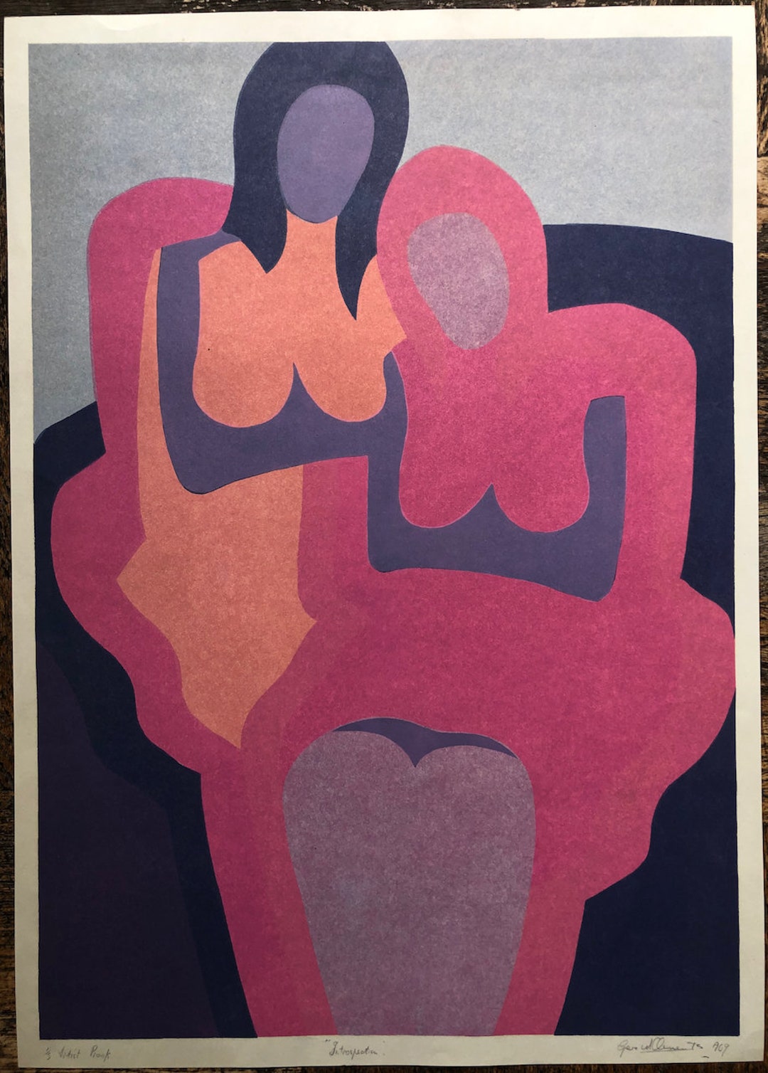 Gerald Clements "introspection" 1/5 Artist Proofs, 1969, Unframed ...