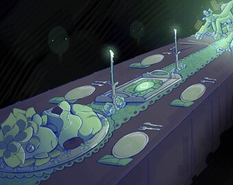 Wizard Feast Print - Etsy