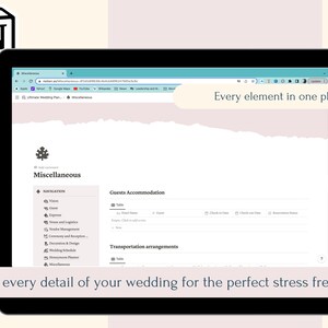 Wedding Planner Notion Template Notion Wedding Timeline - Etsy