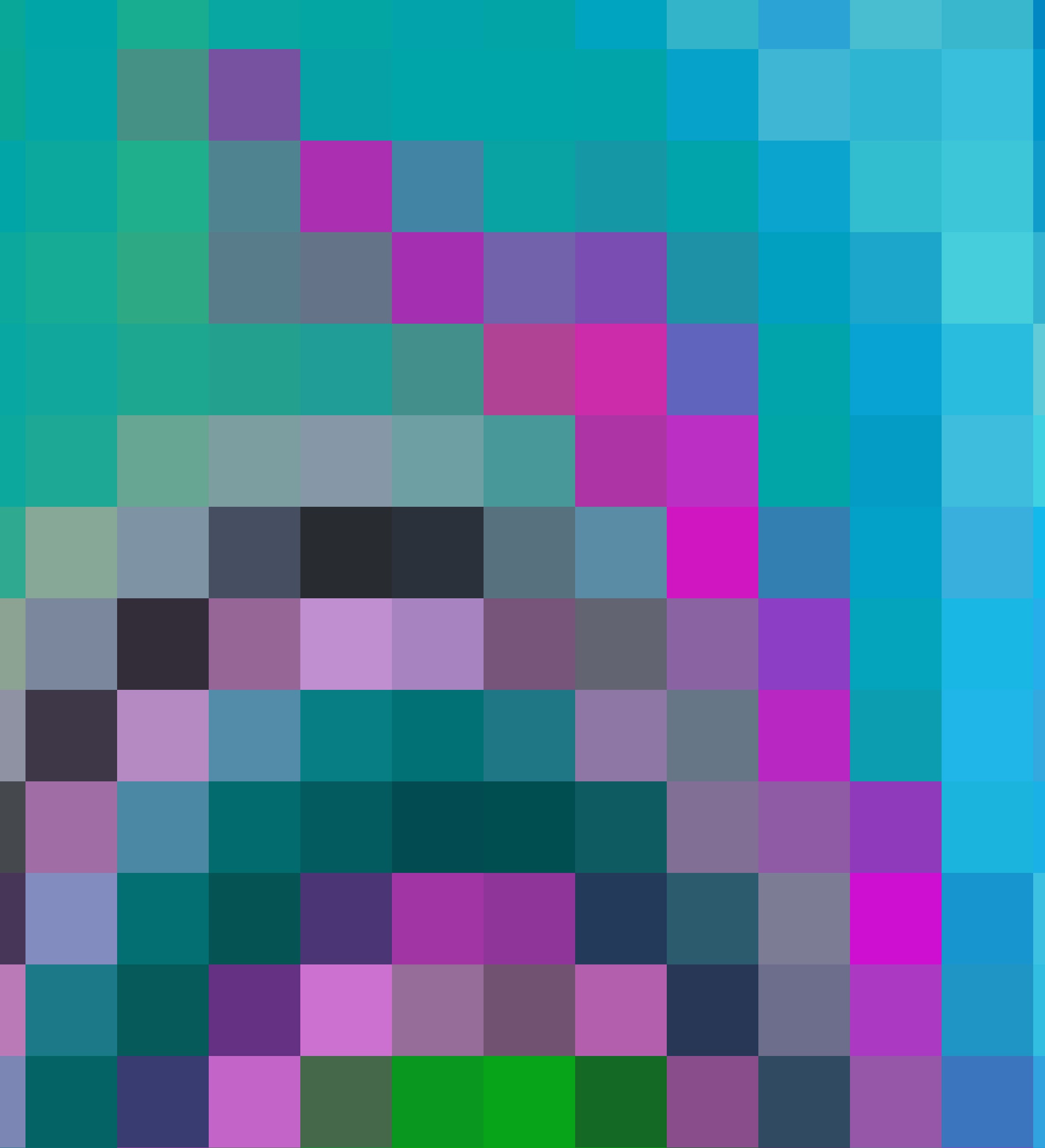 Pixel Art Print Wall Art Pixelated Home Decor Digital Download Teal and ...