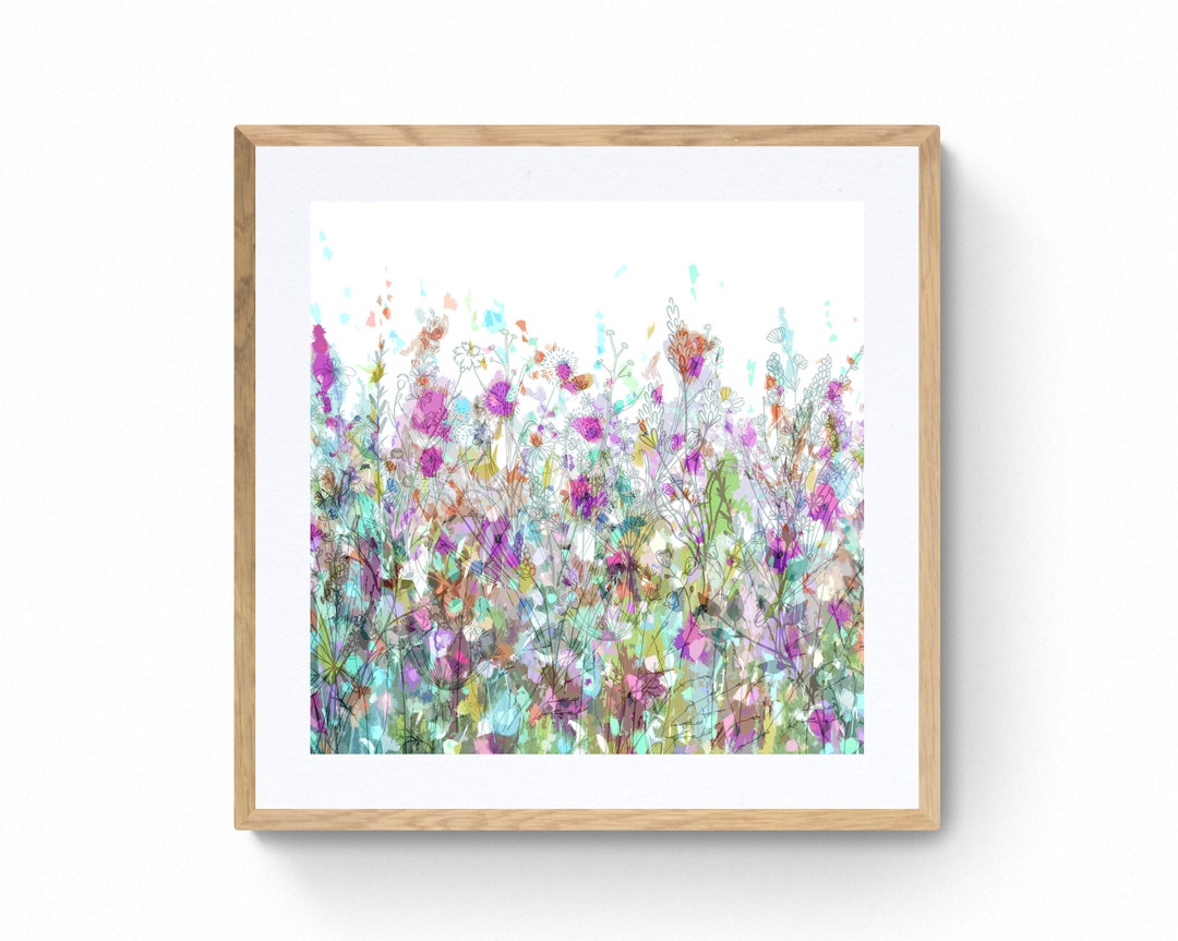Meadow Art Print Digital Download Abstract Floral Art for Kitchen ...