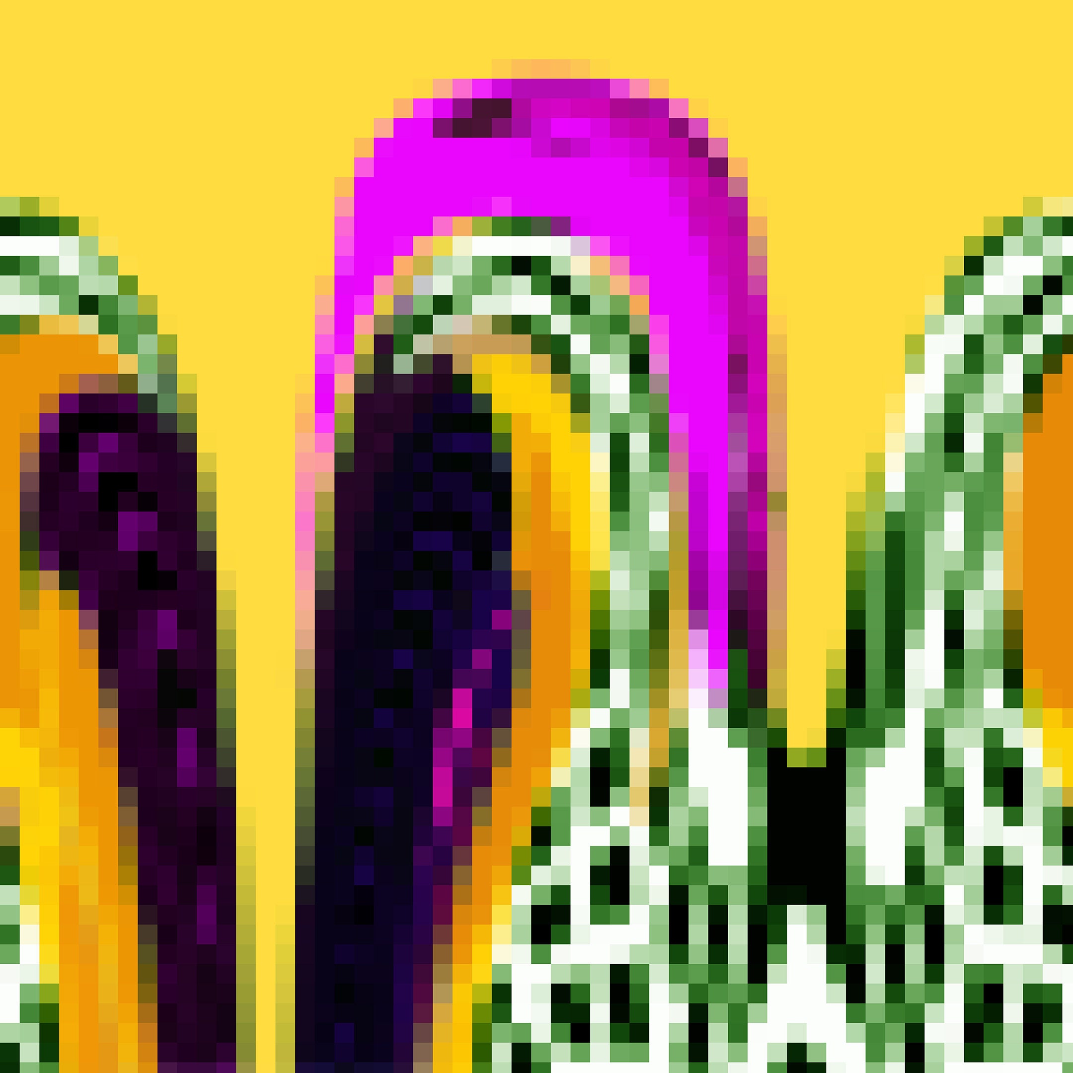 Pixel Art Print Wall Art Pixelated Home Decor Digital Download Yellow ...