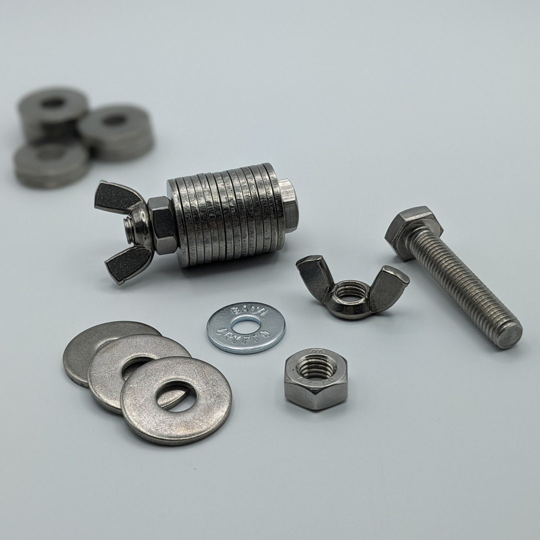M10 12 Seed Crypto Backup Unit / A2 304 Stainless Steel / Bolt, Nut, Wingnut, 17x M10 30mm ...