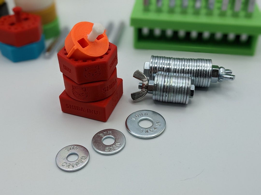 SHIBA INU Crypto Seed Backup Jig for Steel Washers Hexagonal Round ...
