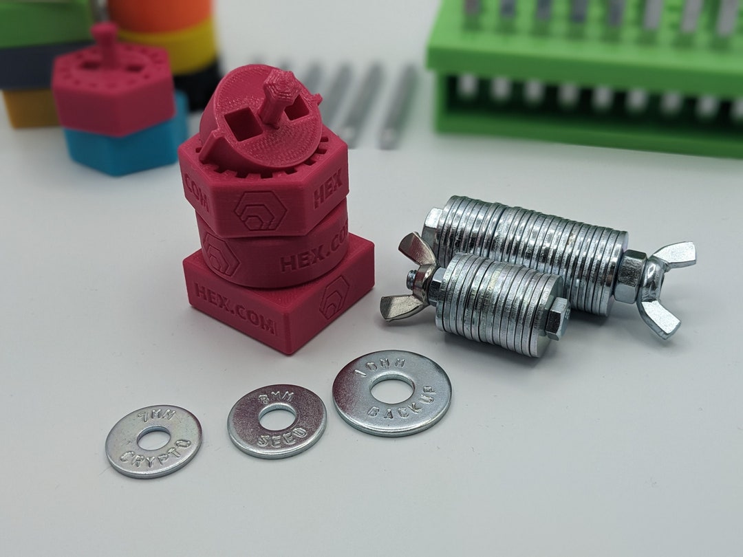HEX Crypto Seed Backup Jig for Steel Washers: M8 M10 / Hexagonal Round ...