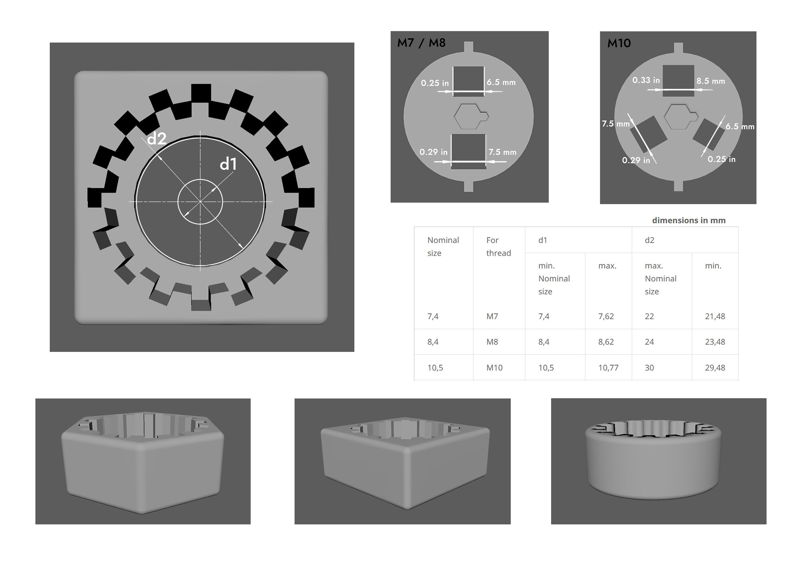 SQUARE Crypto Seed Backup Jig for Steel Washers / M7 M8 M10 ...