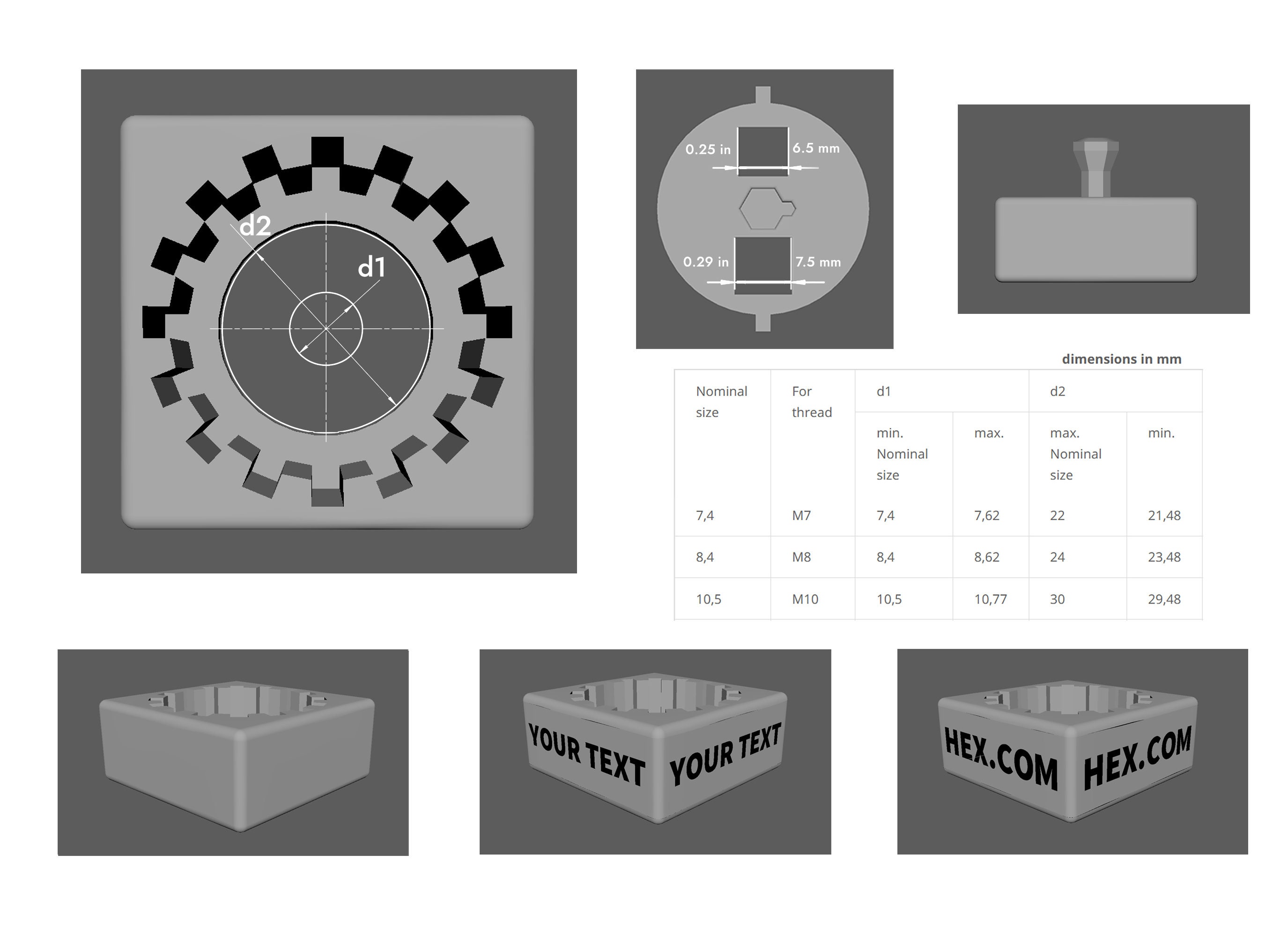 SQUARE Crypto Seed Backup Jig for Steel Washers / M7 M8 M10 / - Etsy