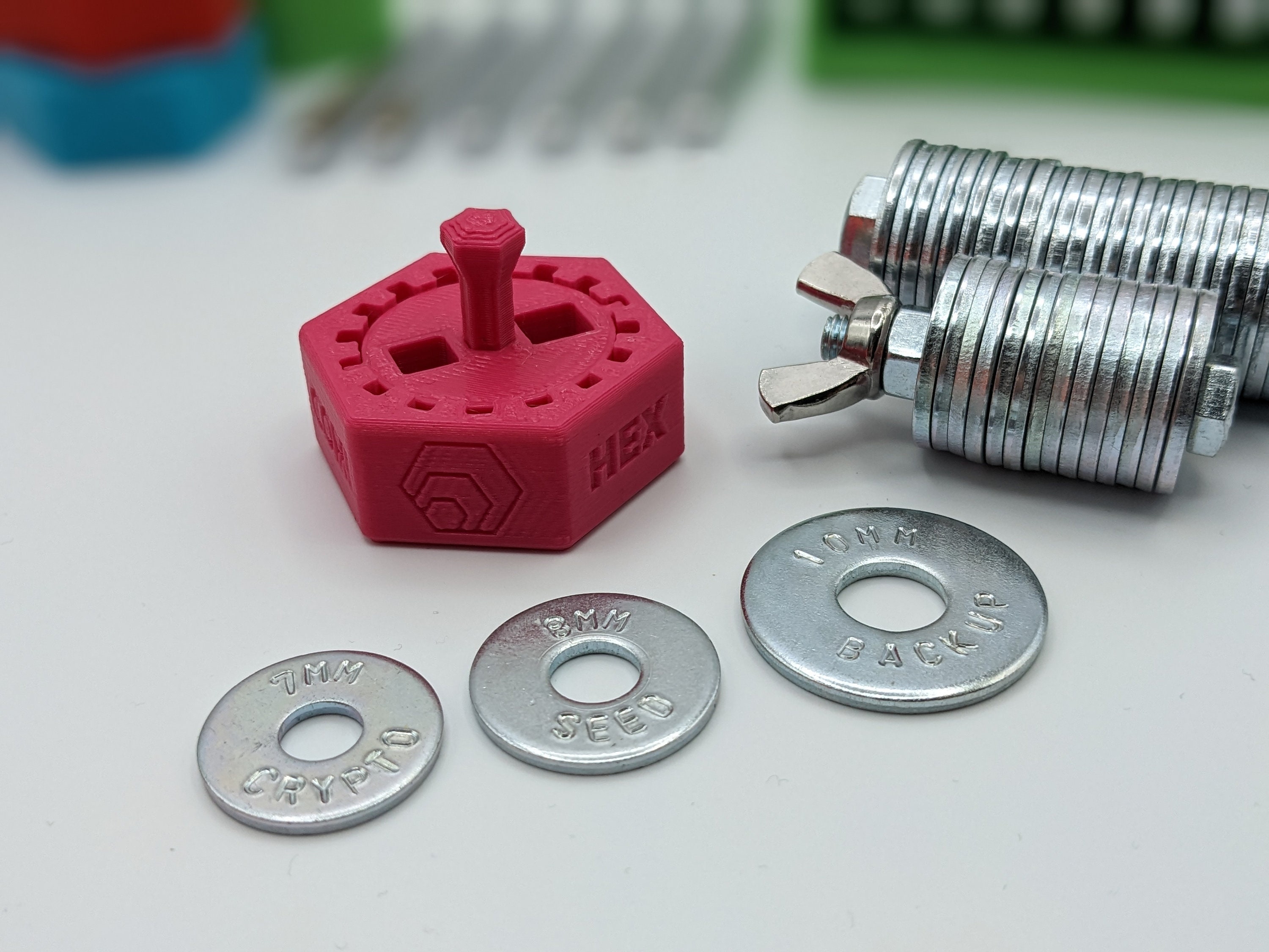 HEX.COM Crypto Seed Backup Jig for Steel Washers / M8 M10 / Hexagonal ...