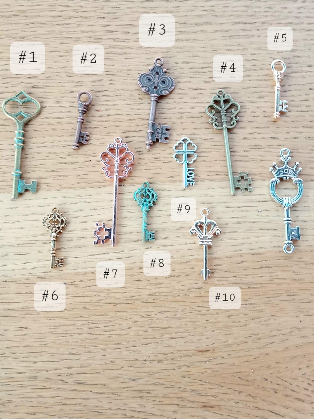 Vintage Style Keys,metal Colored Keys, Various Keys,key Charms,secret ...