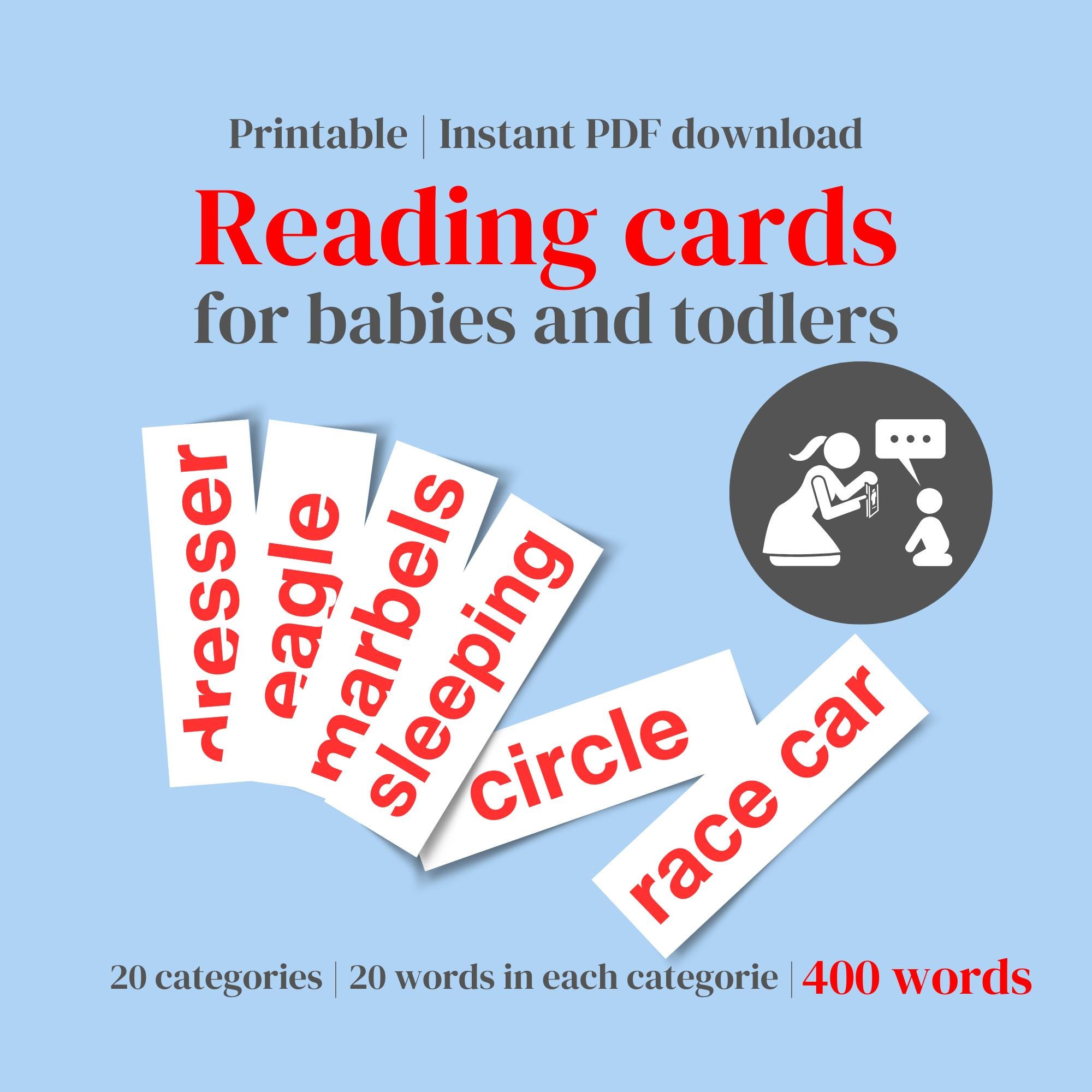 Red Words Flashcards: Glenn Doman Method, Toddler Learning (PDF ...
