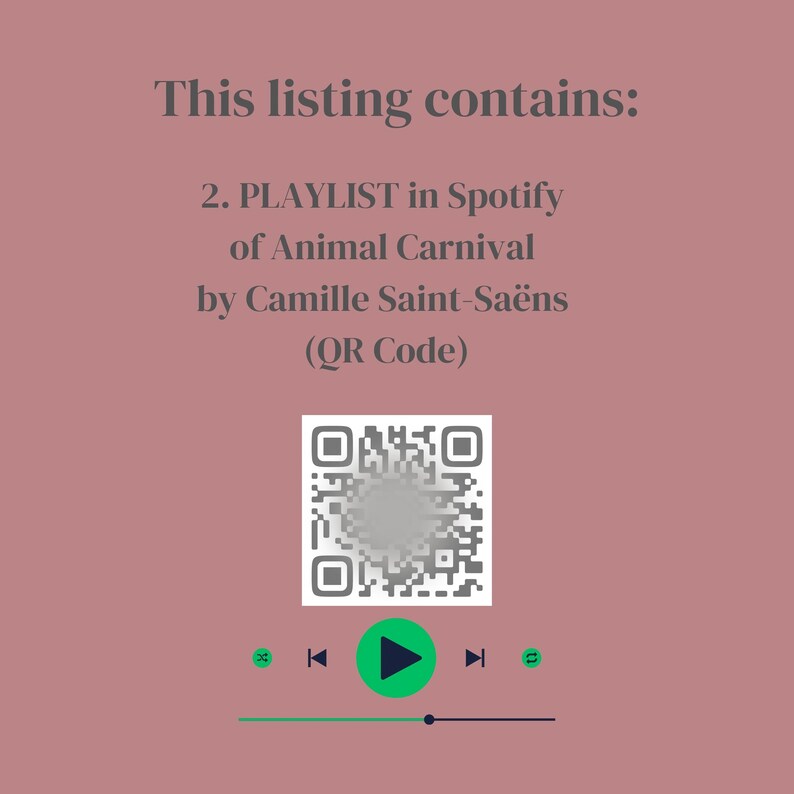 Montessori Animal Cards: Camille Saint-saëns Music Playlist (digital ...