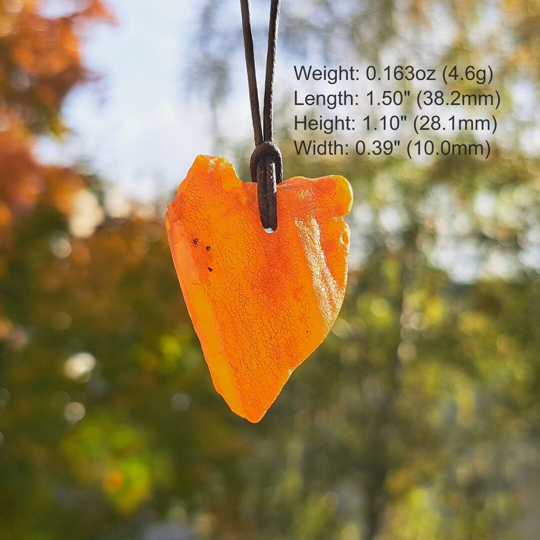 Gifts for Her Baltic Unpolished Amber Amulet Jewelry. Natural Handmade ...