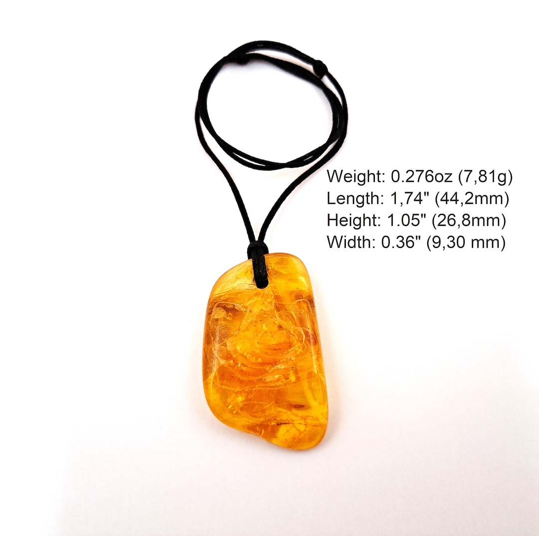 Gifts for Her Baltic Polished Amber Amulet Jewelry. Natural Handmade ...