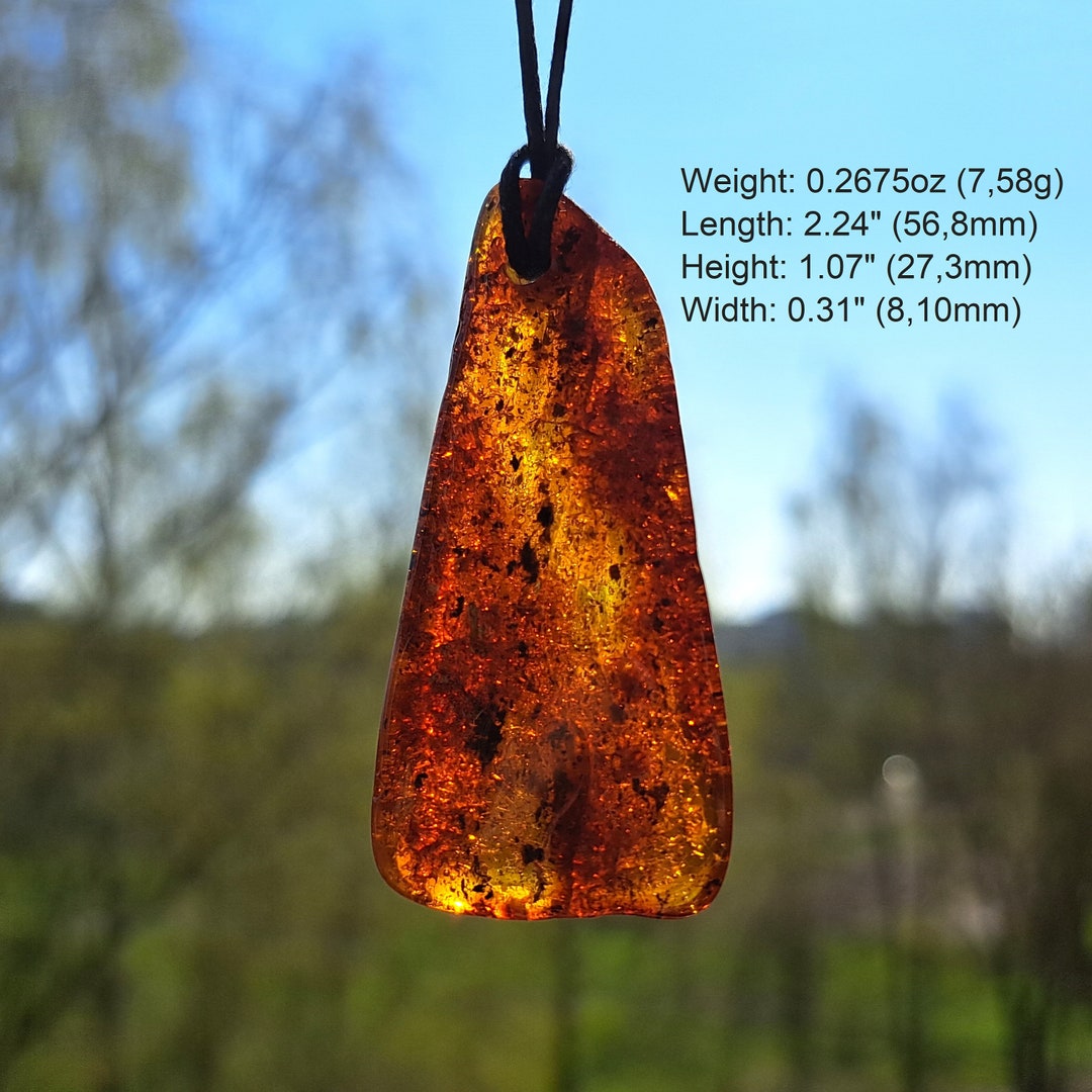 Gifts for Her Baltic Polished Amber Amulet Jewelry. Natural Handmade ...