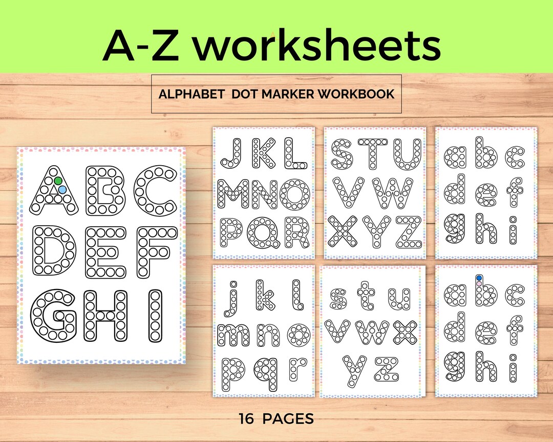 Alphabet & Number Dot Marker Worksheets: Preschool Learning (PDF) - Etsy