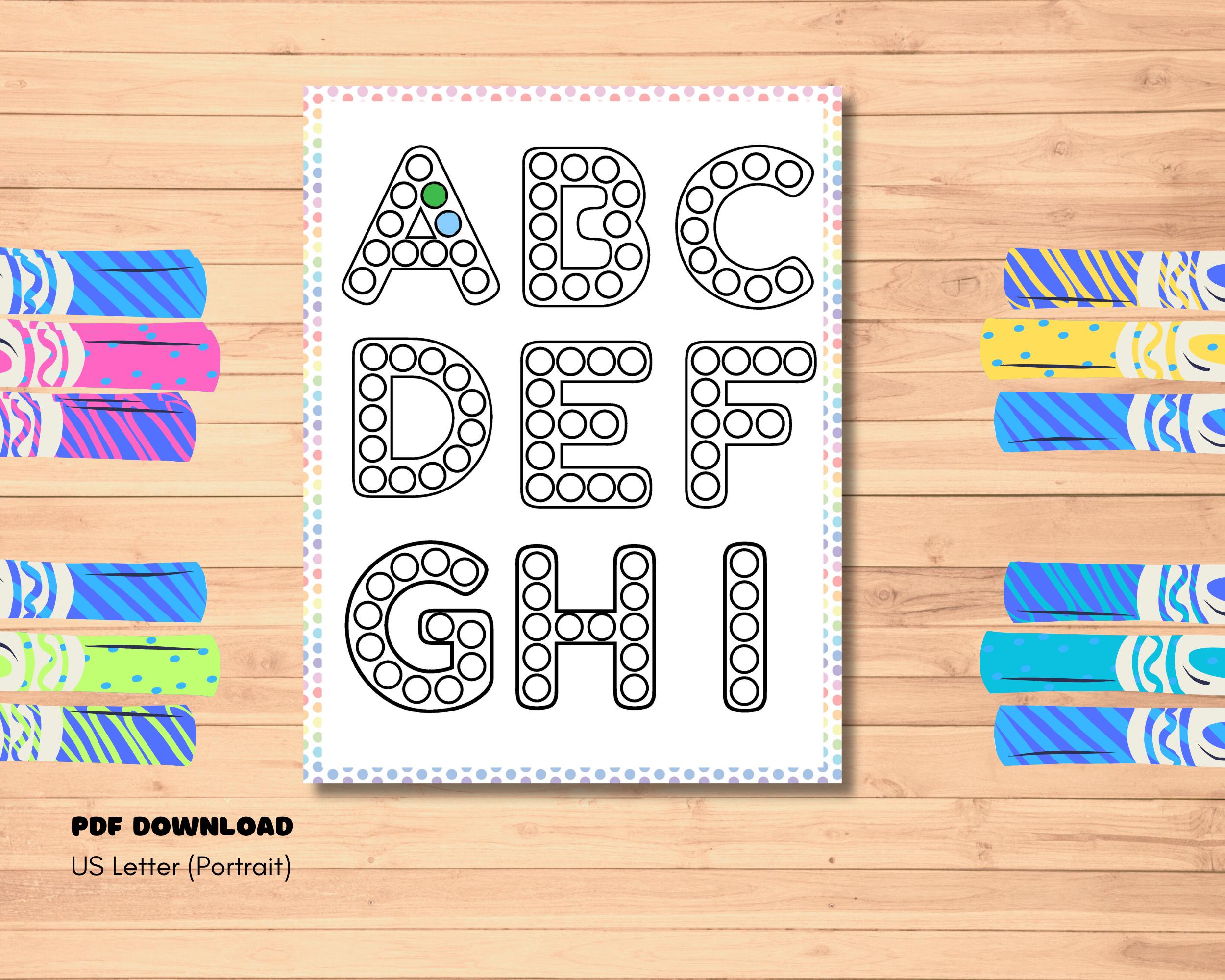 Alphabet & Number Dot Marker Worksheets: Preschool Learning (PDF) - Etsy