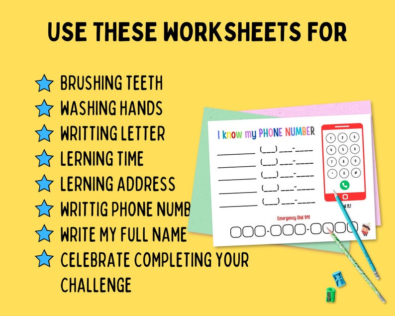 Basic Life Skills Worksheets for Preschoolers, All About Me Bundle ...