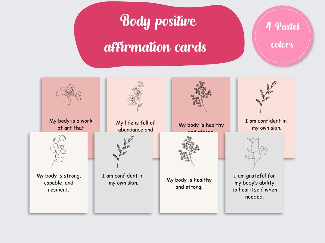 Body Positive Affirmation Cards: Self-love Mindset (PDF Download) - Etsy