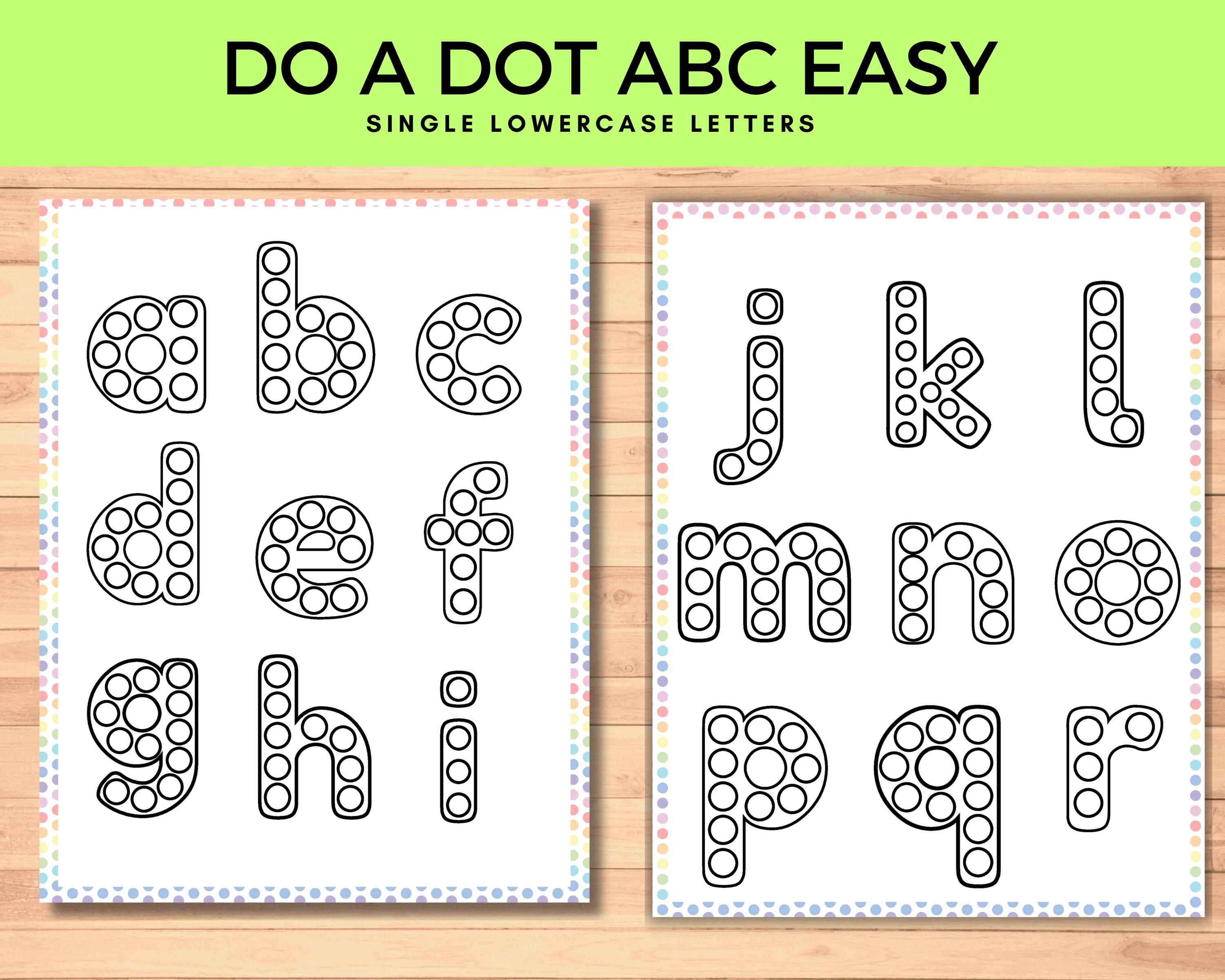 Alphabet & Number Dot Marker Worksheets: Preschool Learning (PDF) - Etsy