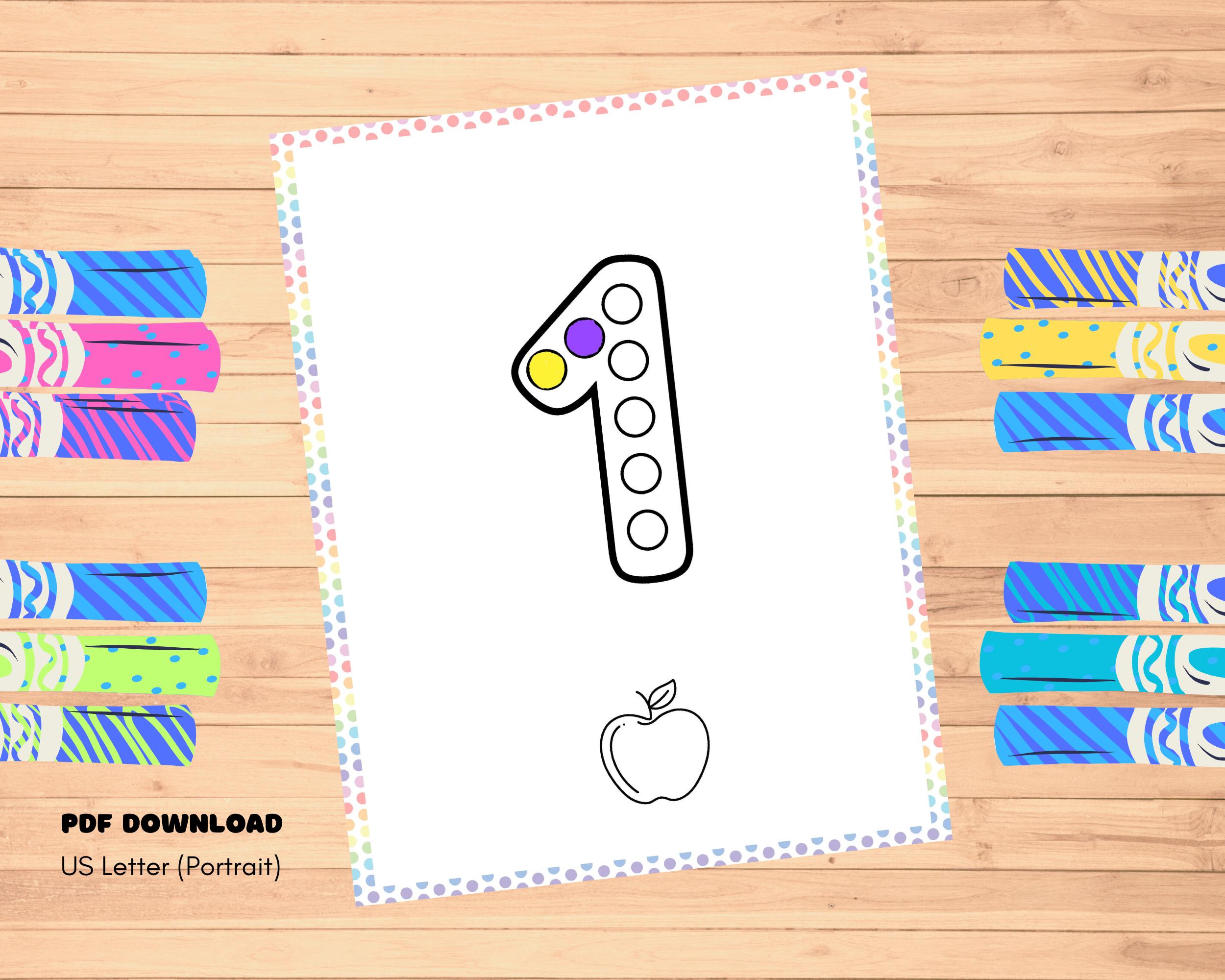 Alphabet & Number Dot Marker Worksheets: Preschool Learning (PDF) - Etsy