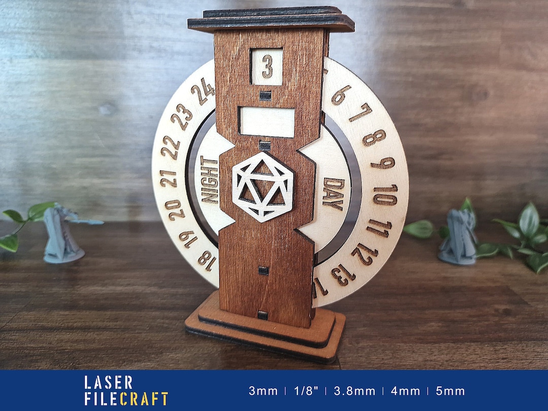 Dnd Tracker. Dungeons and Dragons RPG Time Tracker. 3mm, 1/8in, 3.8mm ...