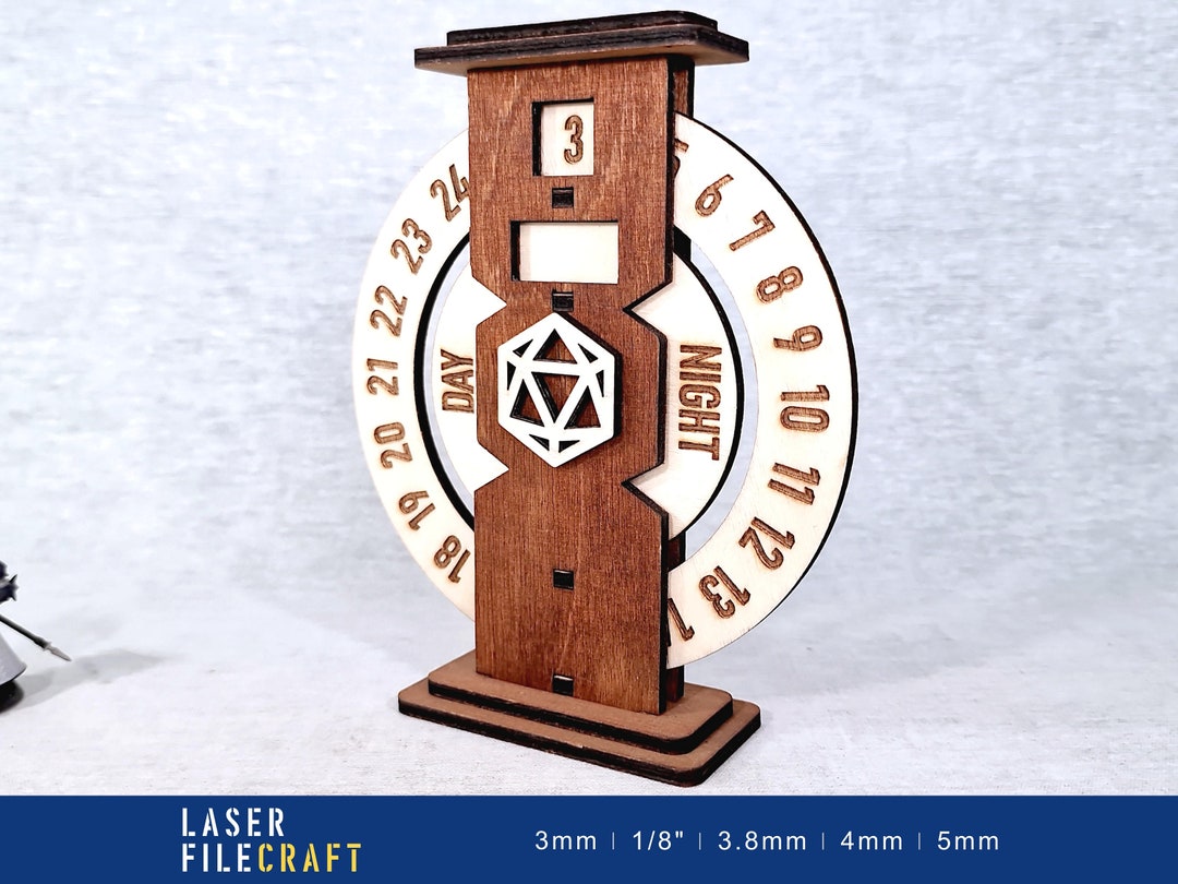 Dnd Tracker. Dungeons and Dragons RPG Time Tracker. 3mm, 1/8in, 3.8mm ...