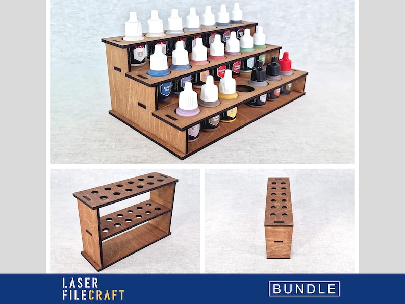 Laser Cut Paint & Brush Rack SVG File, Miniature Paint Storage (digital ...