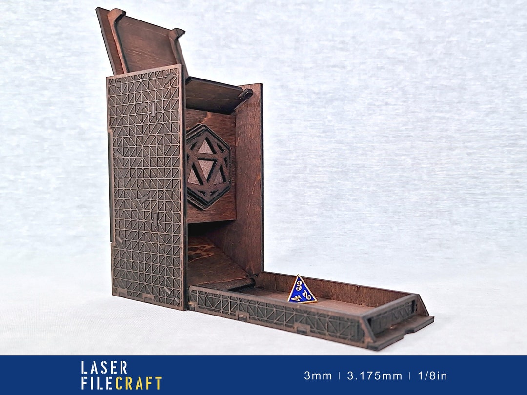 Dice Tower Foldable. Dnd Dice Roller. Dungeons and Dragons. 3mm, 3 ...