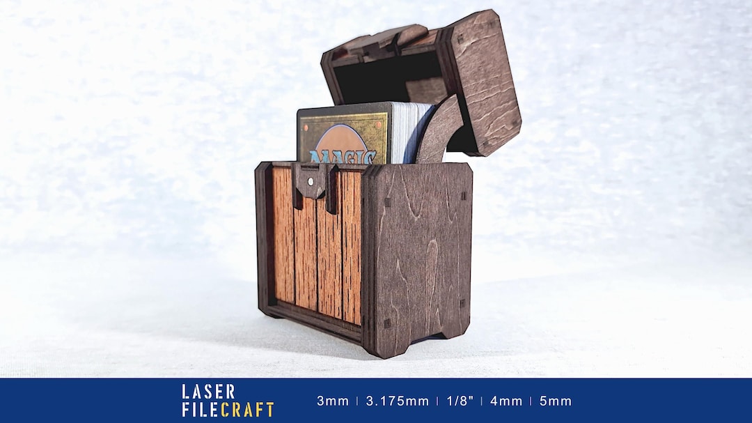 Card Storage Box With Sliding Hinge Mechanism. 3mm, 1/8in, 4mm, 5mm ...