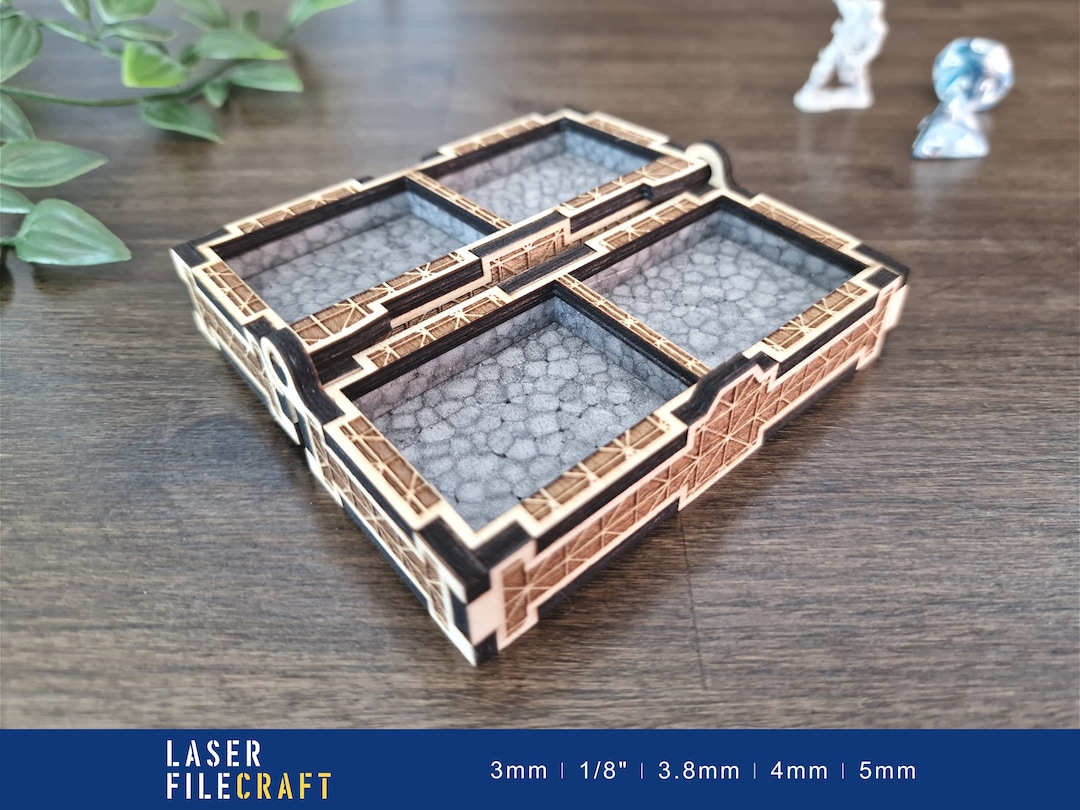 Dnd Mini Box. Dice & Miniature Storage Case. 3mm, 1/8in, 3.8mm, 4mm ...
